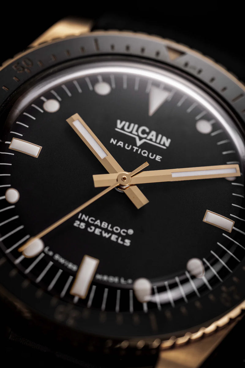 Vulcain Watch - Skindiver Nautique 38mm - Gold & Black – Atelier du ...