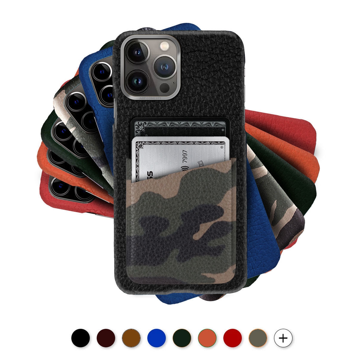 Leather iPhone "Card case" / cover with 2 credit card pockets - iPhone ...